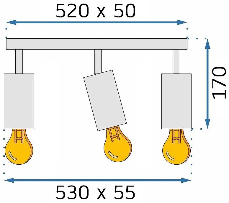 Toolight Stropní svítidlo APP1243-3C Black