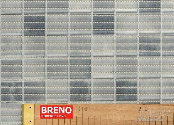 Breno Koupelnová pěnová předložka SOFTY-TEX 79847 šedé dlaždice, šíře 65 cm, Šedá