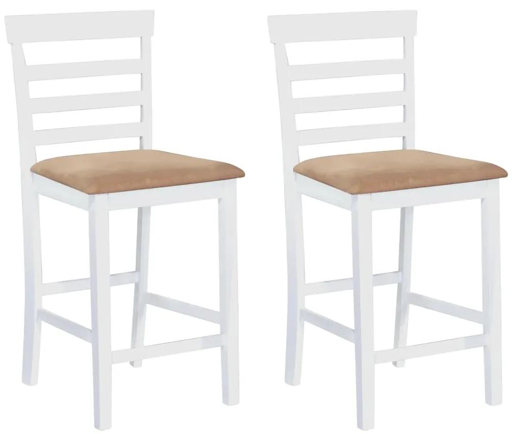 241702 vidaXL Barové židle 2 ks bílé textil