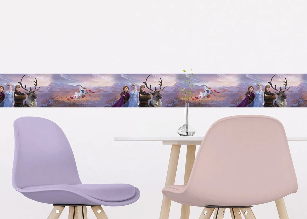 Dětská samolepící bordura na zeď Disney Ledové království | 5 m x 13.8 cm | DWBD8112