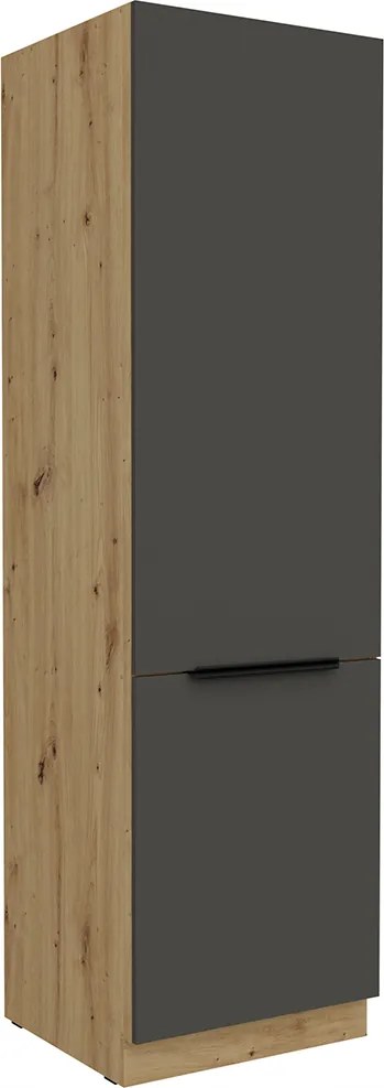 ARIA pa | vysoká skříňka 60 DK-210 2F potravinová s policemi | 60 cm | ANTI FINGERPRINT povrch | artisan/šedá grafit