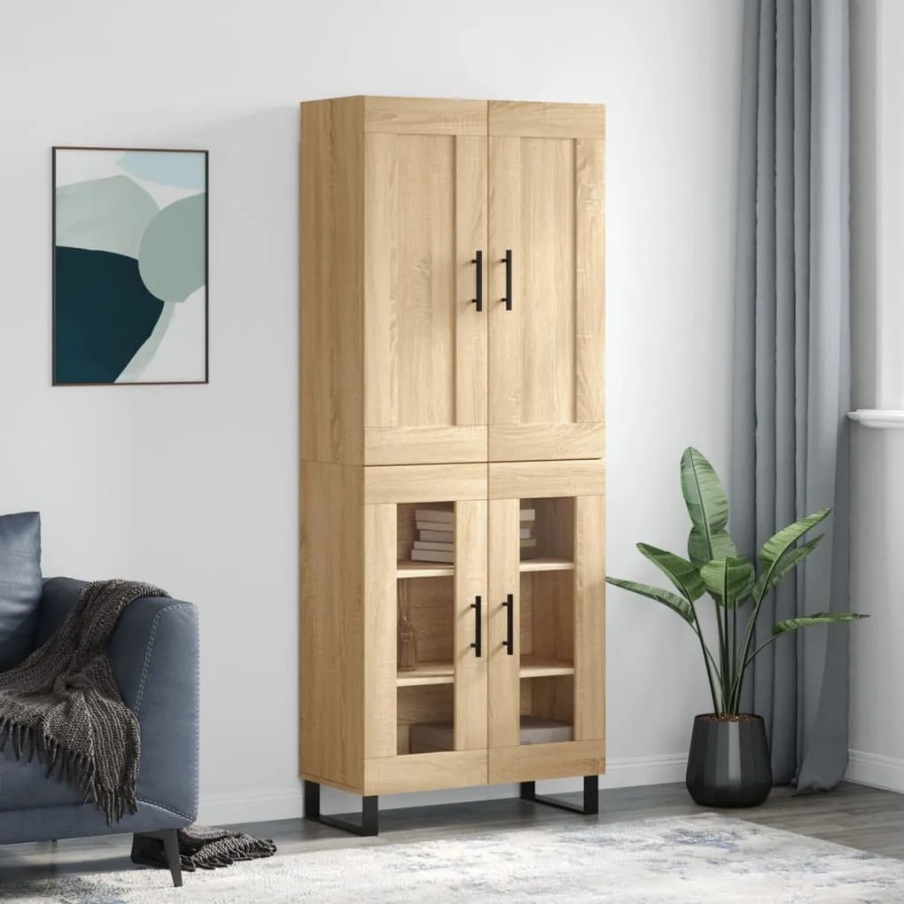 Skříň highboard dub sonoma 69,5 x 34 x 180 cm kompozitní dřevo 3199644