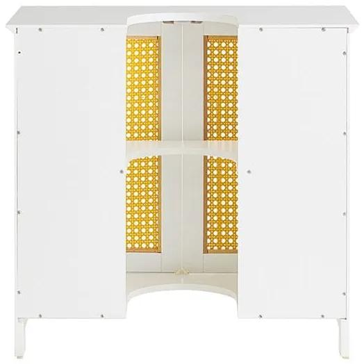 Sobuy SoBuy BZR72-II-W Umyvadlová spodní skříňka s mřížkovými dvířky Koupelnová skříňka Skříňka pod umyvadlo Koupelnový nábytek Bílo-žlutá 60x58x35cm