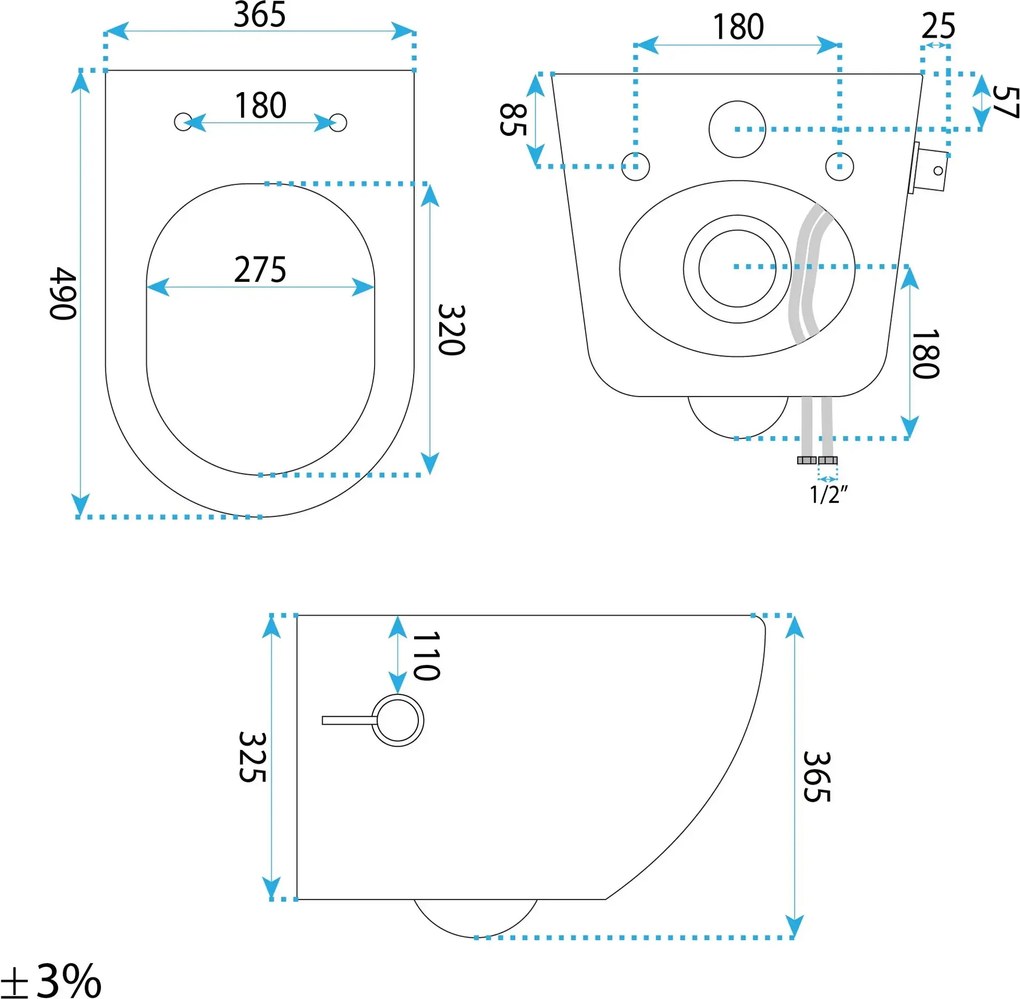 Závěsný WC komplet bez příruby s funkcí bidetu REA CARLO LUX RIMLESS, včetně SoftClose sedátka, bílá