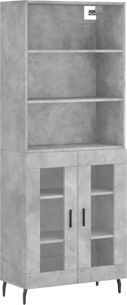 Skříň highboard betonově šedá 69,5x34x180 cm kompozitní dřevo 3189337