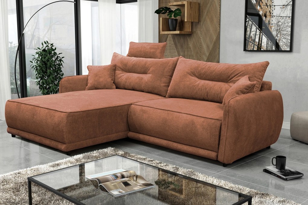 XXXLutz ROHOVÁ SEDAČKA, textil, rezavá MID.YOU - Sedací soupravy - 001574006809