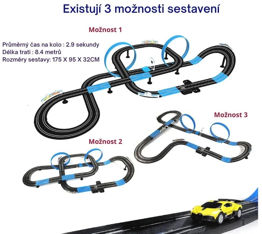 DRIVERO Autodráha super závod 8,4m Bugatti