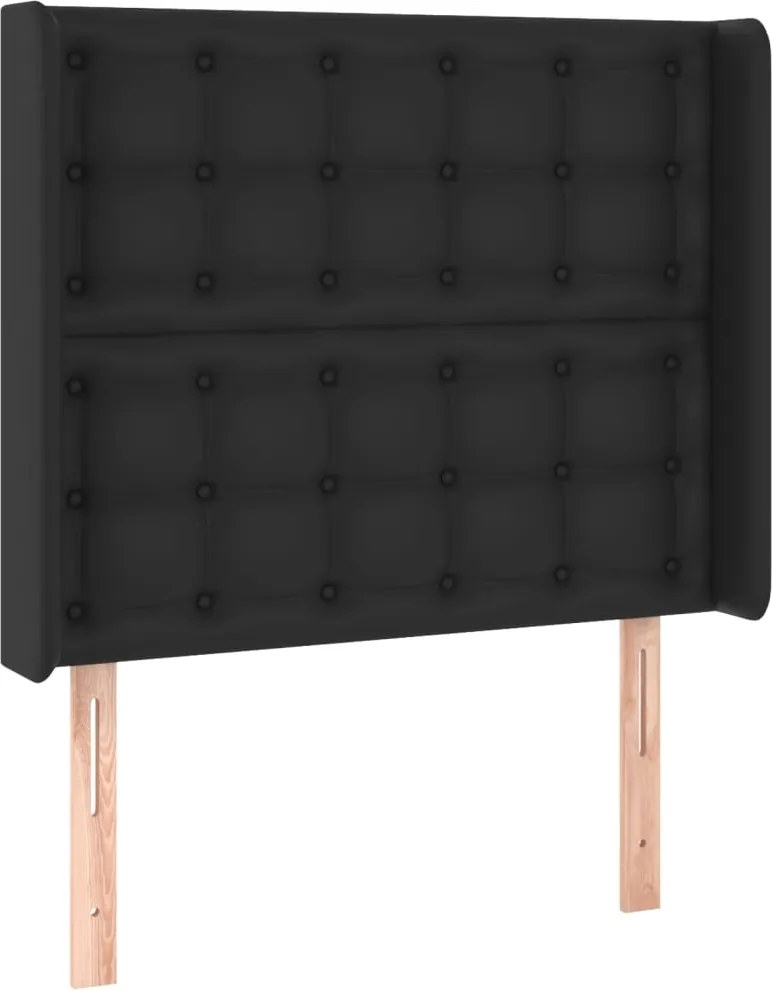 Box spring postel s matrací a LED černá 80 x 200 cm umělá kůže 3139349