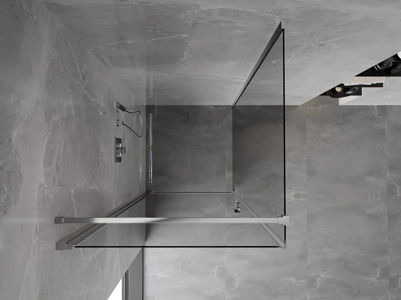 Mexen Mist-B, 1-křídlový výklopný sprchový kout 70 x 70 cm, čiré sklo, chromový profil, 8A2T-070-070-01-00