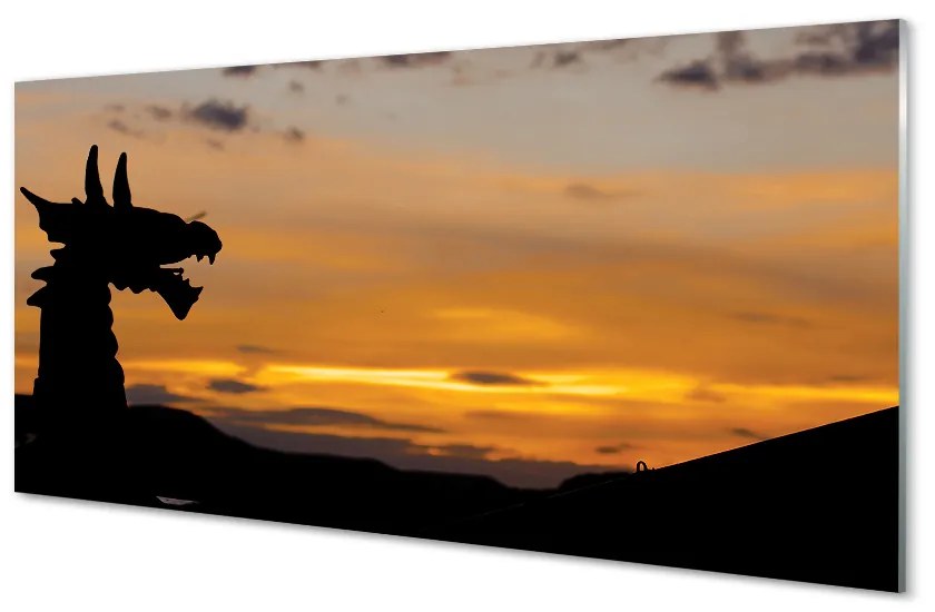 Obraz na skle Slunce oblohu drak 140x70 cm