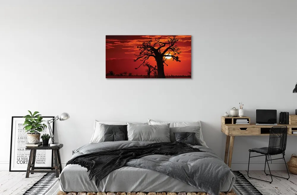 Obrazy na plátně Stromy oblohy zataženo 140x70 cm
