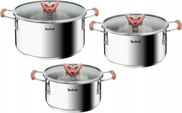 Hrnce Tefal Sada Hrnců Nerezová Ocel Inox Poklice 6 Ele. Optispace