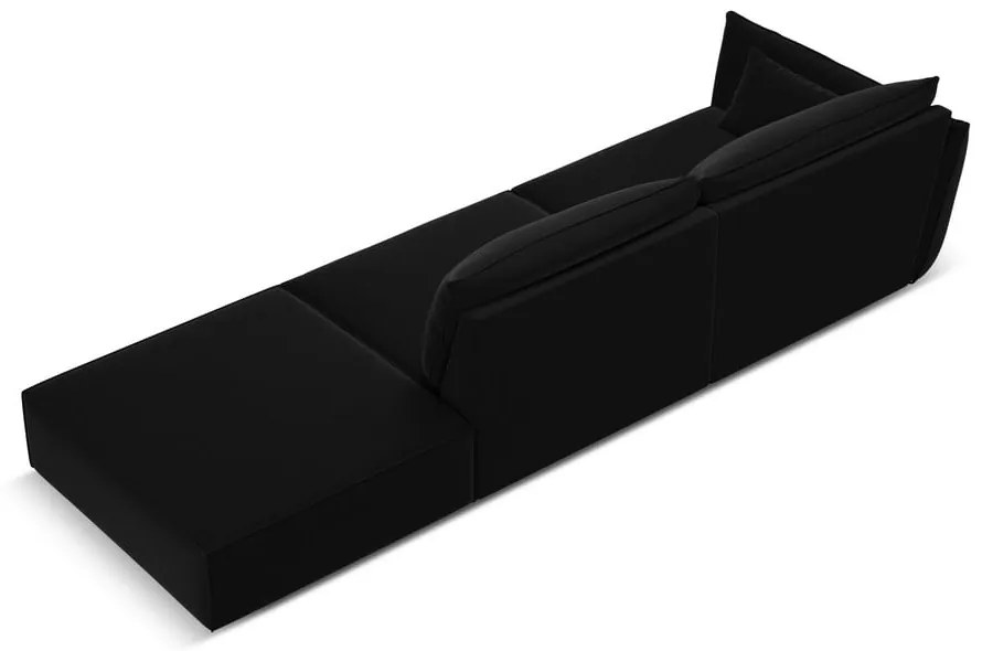 Černá sametová pohovka levý roh 264 cm Vanda – Mazzini Sofas