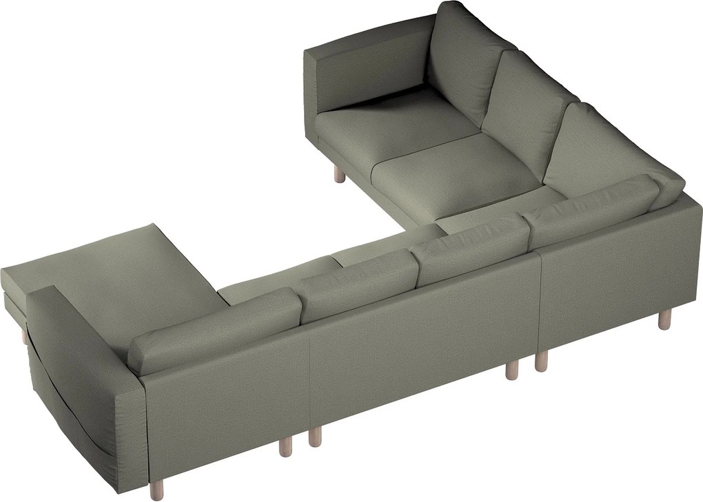 Potah na pohovku IKEA Norsborg rohová, 5-místná se šezlongem barva šedá látka pletený vzor