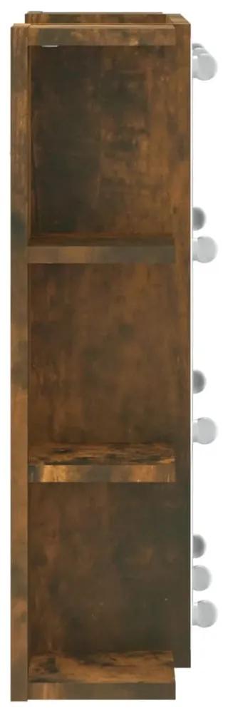 Petromila Zrcadlová skříňka s LED kouřový dub 70 x 16,5 x 60 cm