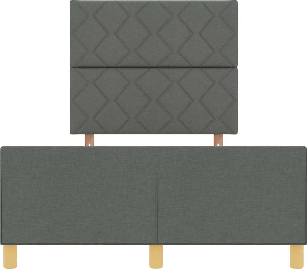 Rám postele s čelo Tmavě šedá 120 x 200 cm textil 3344796