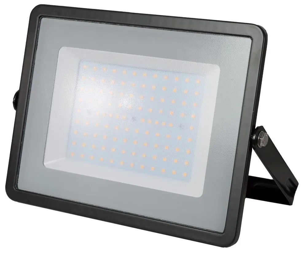 Černý LED reflektor 100W Premium Barva světla Studená bílá