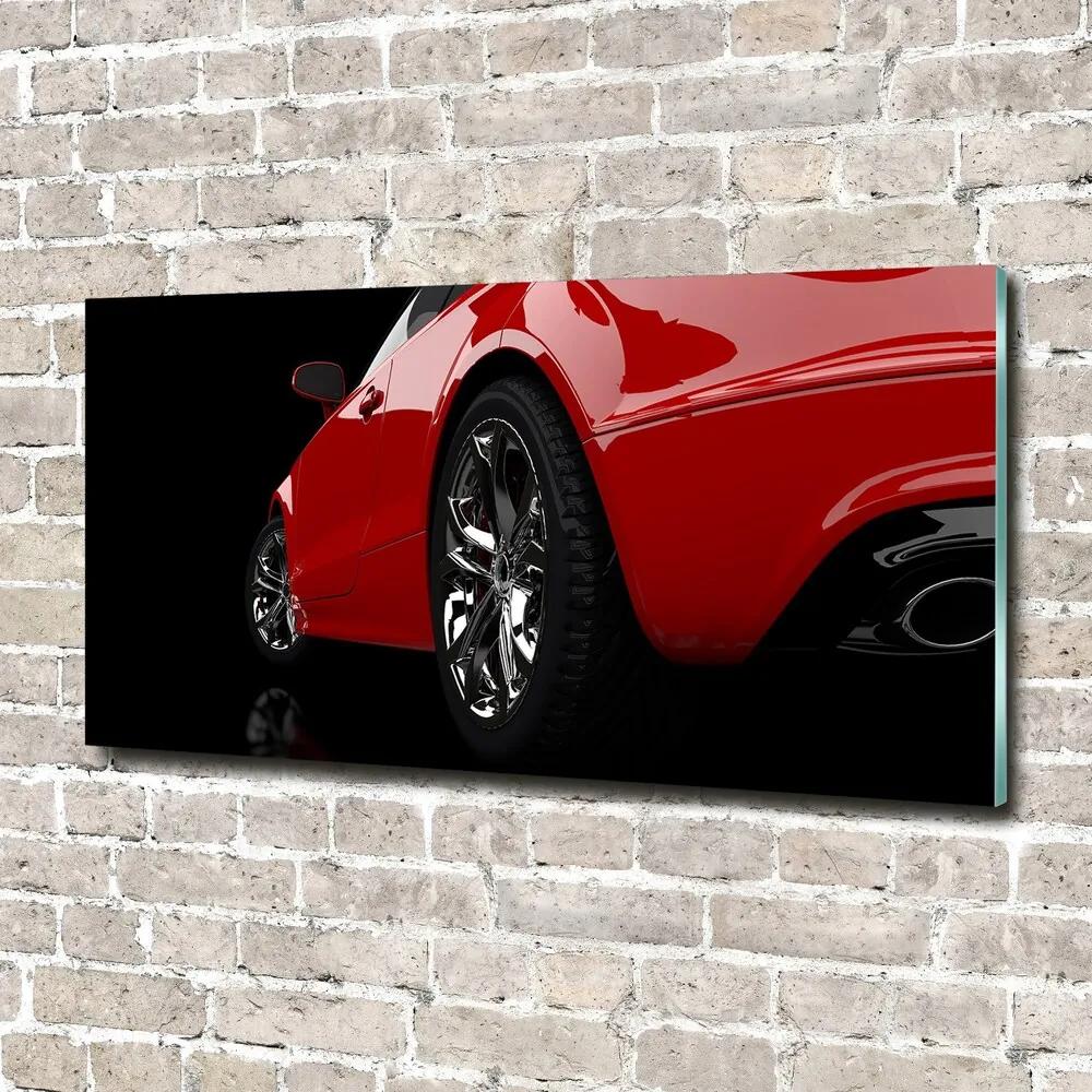 Wallmuralia Fotoobraz skleněný na stěnu do obýváku Červené auto 140x70 cm