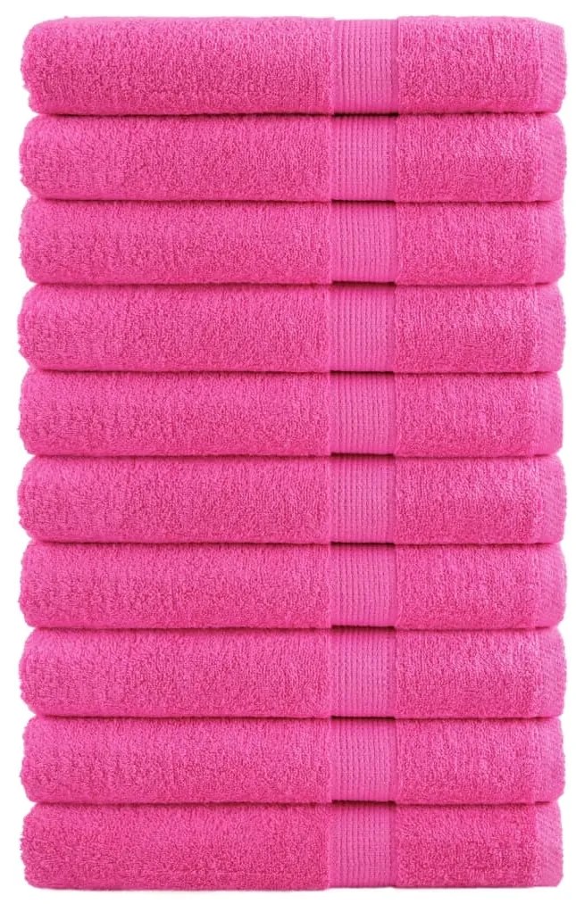 Premium ručníky SOLUND 10 ks růžové 100 x 200 cm 600 g/m² 137535
