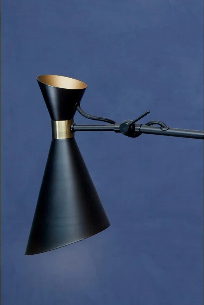 Černé/ve zlaté barvě kovové závěsné svítidlo s kovovým stínidlem Linox – Premier Housewares