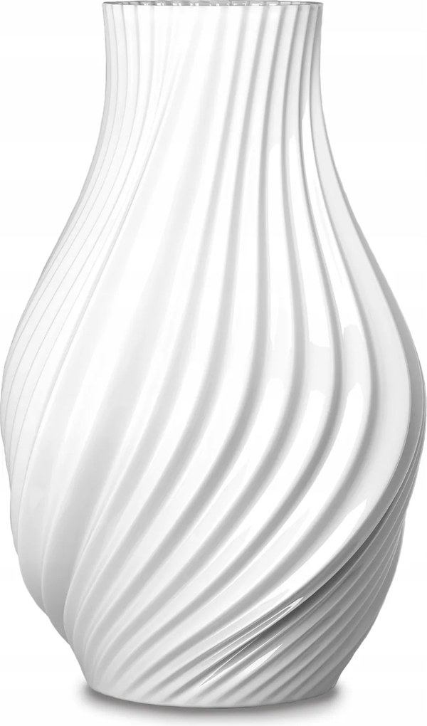 Lyngby porcelánová váza Twist na květiny 18 cm bílá