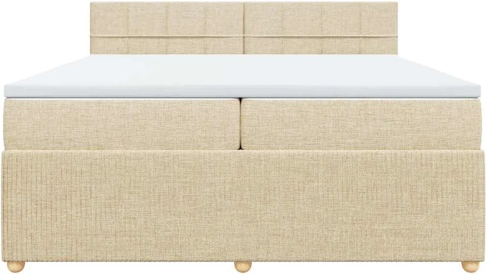 Box spring postel s matrací krémová 200x200 cm textil 3287568