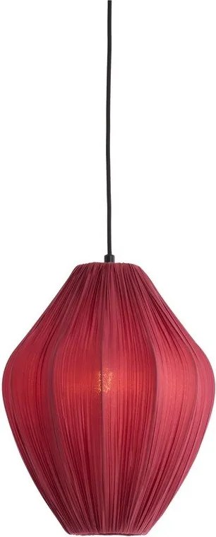 Vínové závěsné svítidlo s textilním stínidlem ø 12 cm Verita – Light & Living