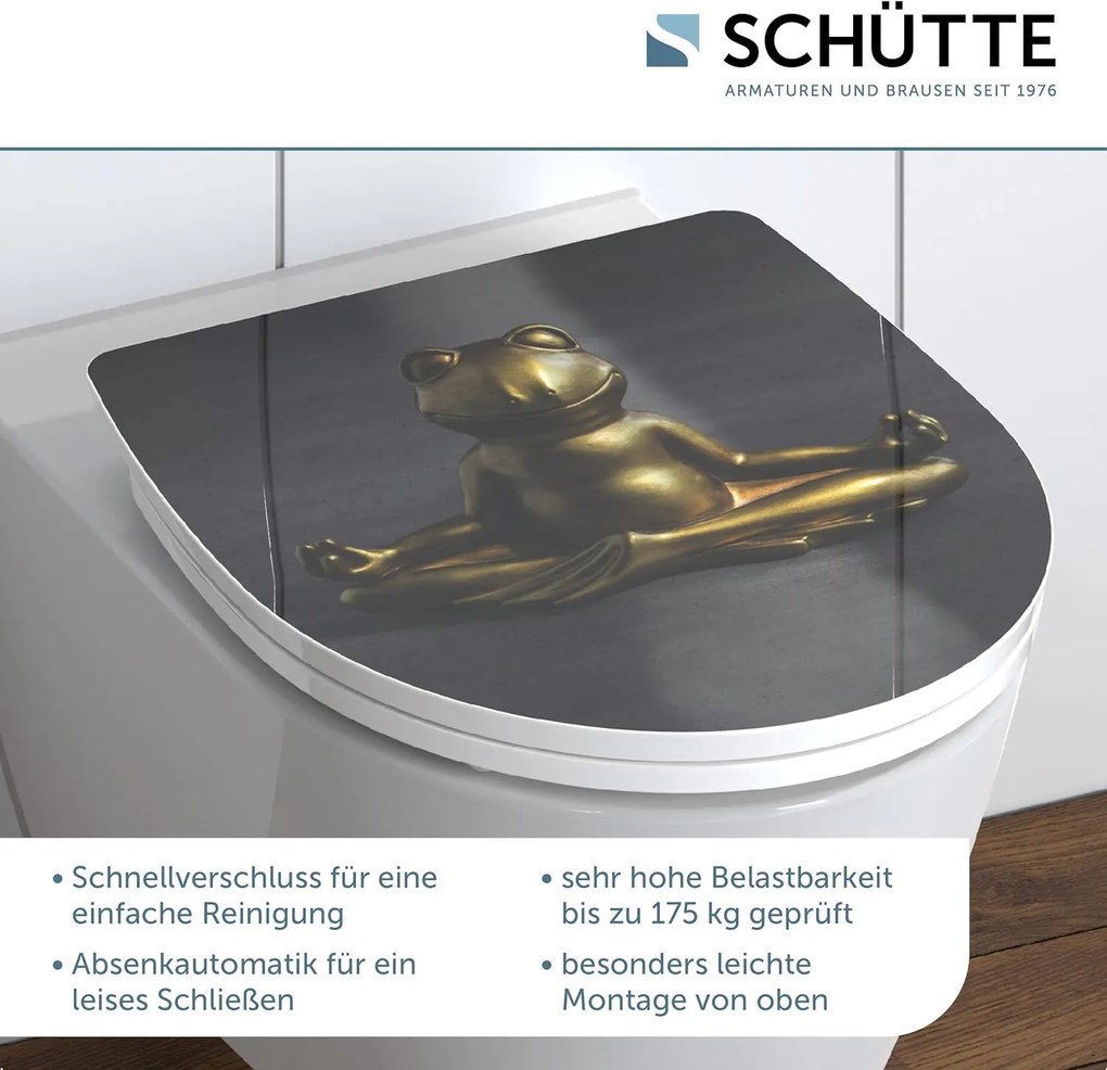 Eisl Sanitär WC prkénko Duroplast Soft Close Relaxing Frog High Gloss 82581