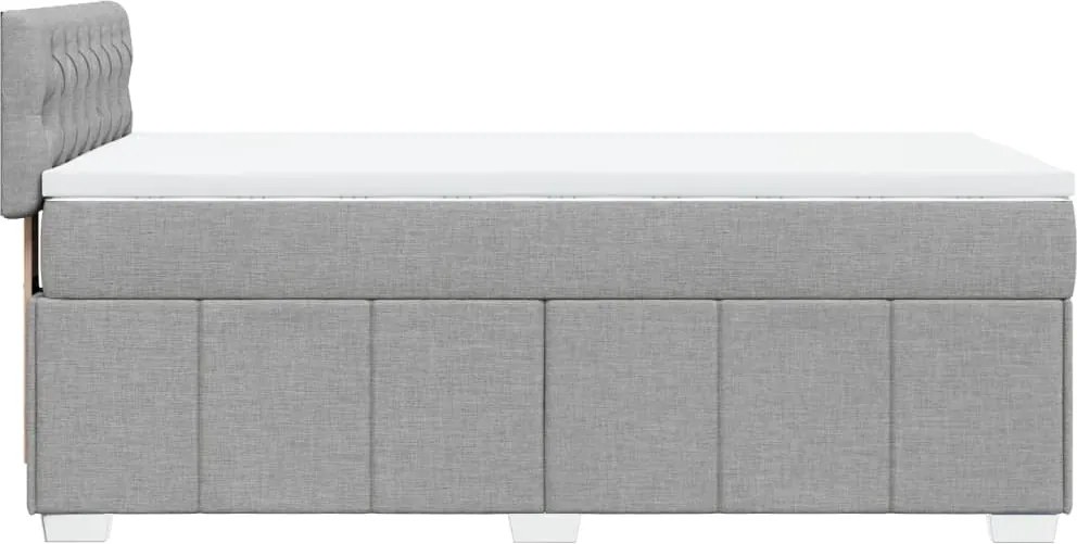 Box spring postel s matrací světle šedá 80 x 200 cm textil 3289202