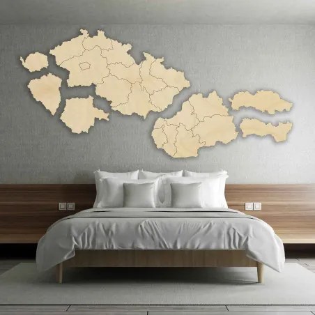 Velká dřevěná mapa Slovenska a České republiky | SENTOP M011