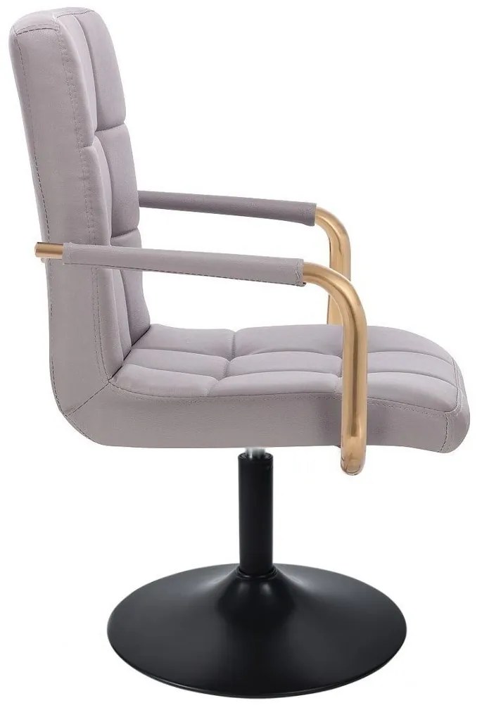 LuxuryForm DESIGN Otočná židle VERONA GOLD na černém talíři - šedá