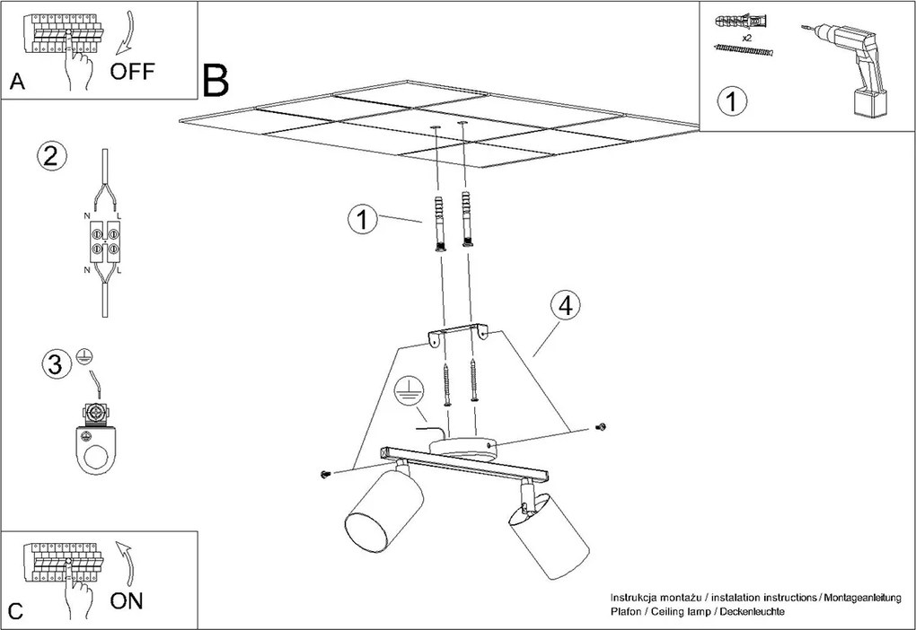 Sollux Lighting Stropní svítidlo LEMMI 2 bílé