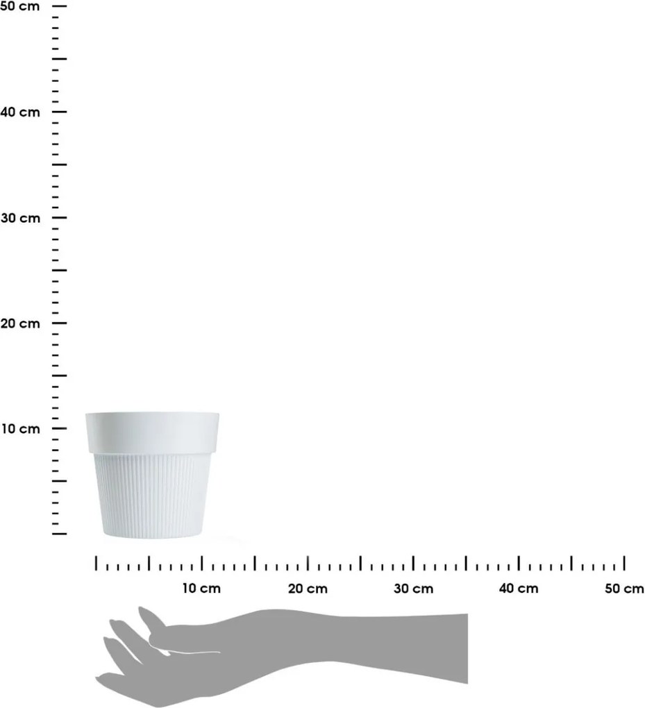 PLASTOVÝ KVĚTINÁČ SILVA LINE 13X11,5 CM BÍLÁ
