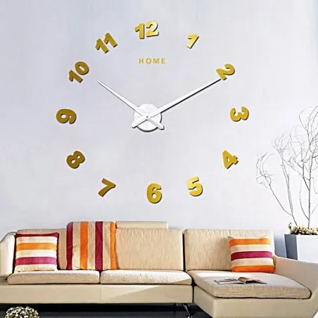 Nástěnné hodiny zrcadlo. Nalepovací hodiny zrcadlové čísla DIY NOSPEN Moderní nalepovací nástěnné hodiny | 3D hodiny 12SZ047