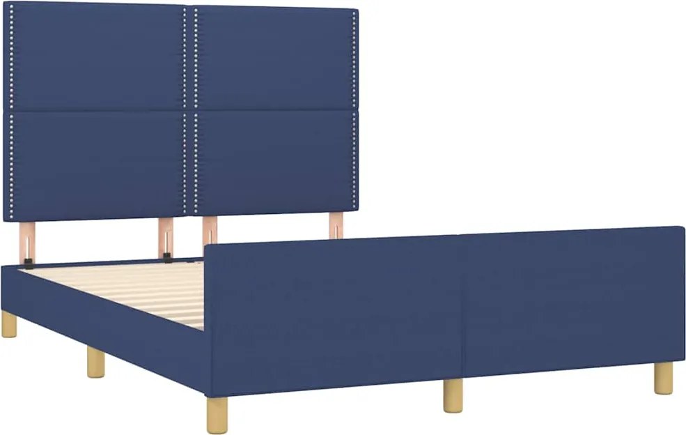 Rám postele bez matrace modrý 140 x 200 cm textil 3124982