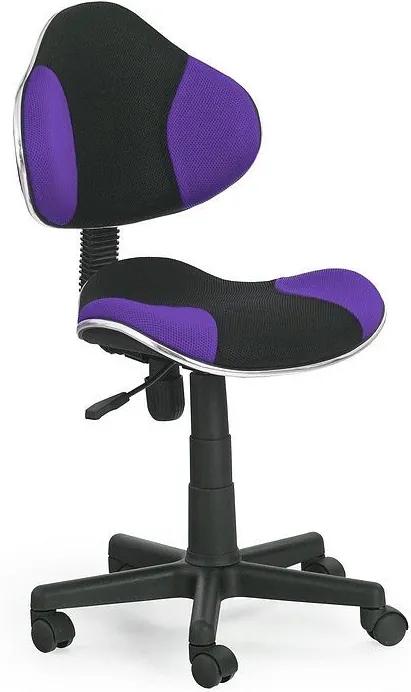 Dětská otočná židle Leli 5, PVC + membránová tkanina, černá / fialová