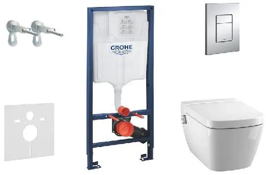 Grohe Rapid SL - Set předstěnové instalace, sprchovací toalety a sedátka Tece, tlačítka Skate Cosmo, Rimless, SoftClose, chrom 38528SET-KT