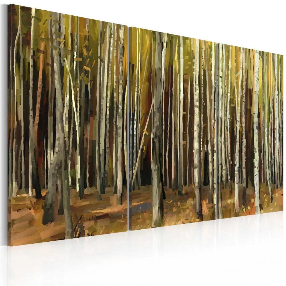 Obraz na plátně Bimago - The mystery of Sherwood Forest - triptych 60x40 cm