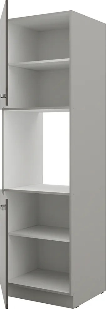 GREY gr | vysoká skříňka 60 DP-210 2F na vestavnou troubu | 60 cm | světle šedá/tmavě šedá lesk