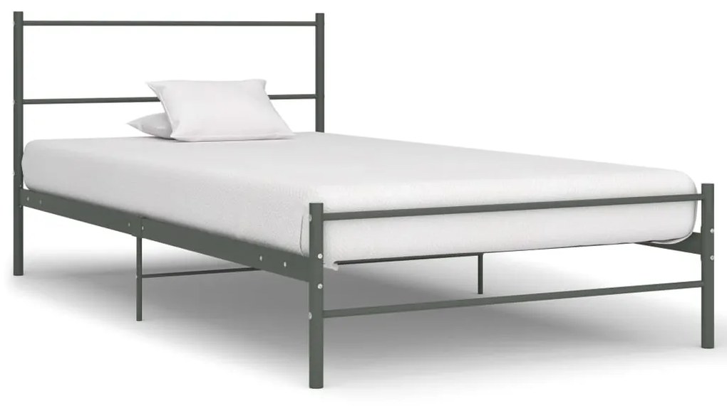 284685 vidaXL Rám postele šedý kov 100 x 200 cm