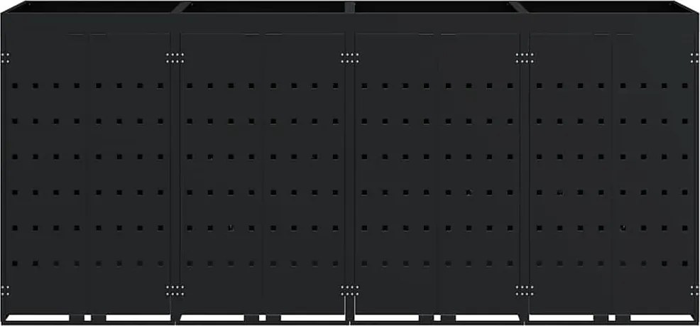 Úložný box na 4 popelnice Černá 272 x 77,5 x 121,5 cm 3394740