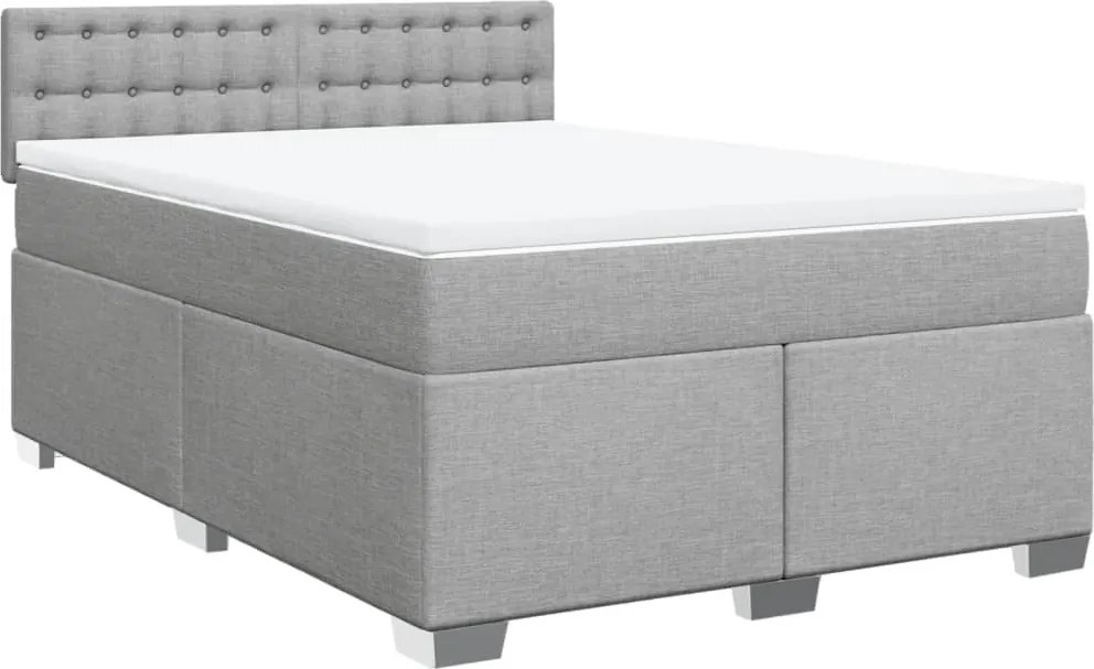Box spring postel s matrací světle šedá 140 x 200 cm textil 3285925
