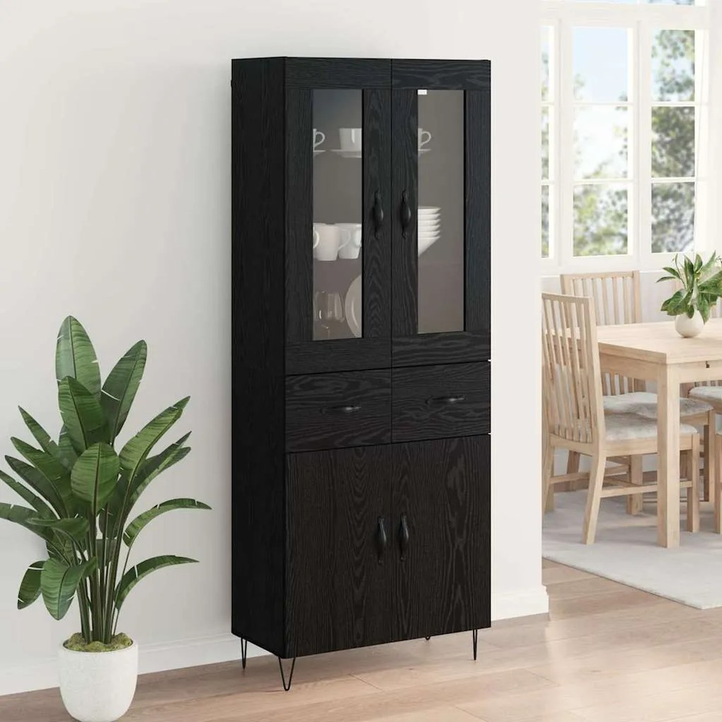 Vysoký bufet Černý dub 69,5 x 34 x 90 cm Kompozitní dřevo 3402711