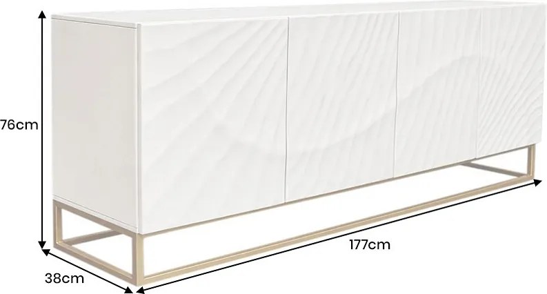 Designová komoda Shayla 177 cm bílé mango