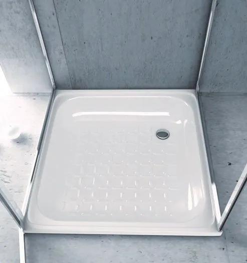 Aqualine Smaltovaná sprchová vanička, čtverec 70x70x12cm, bílá