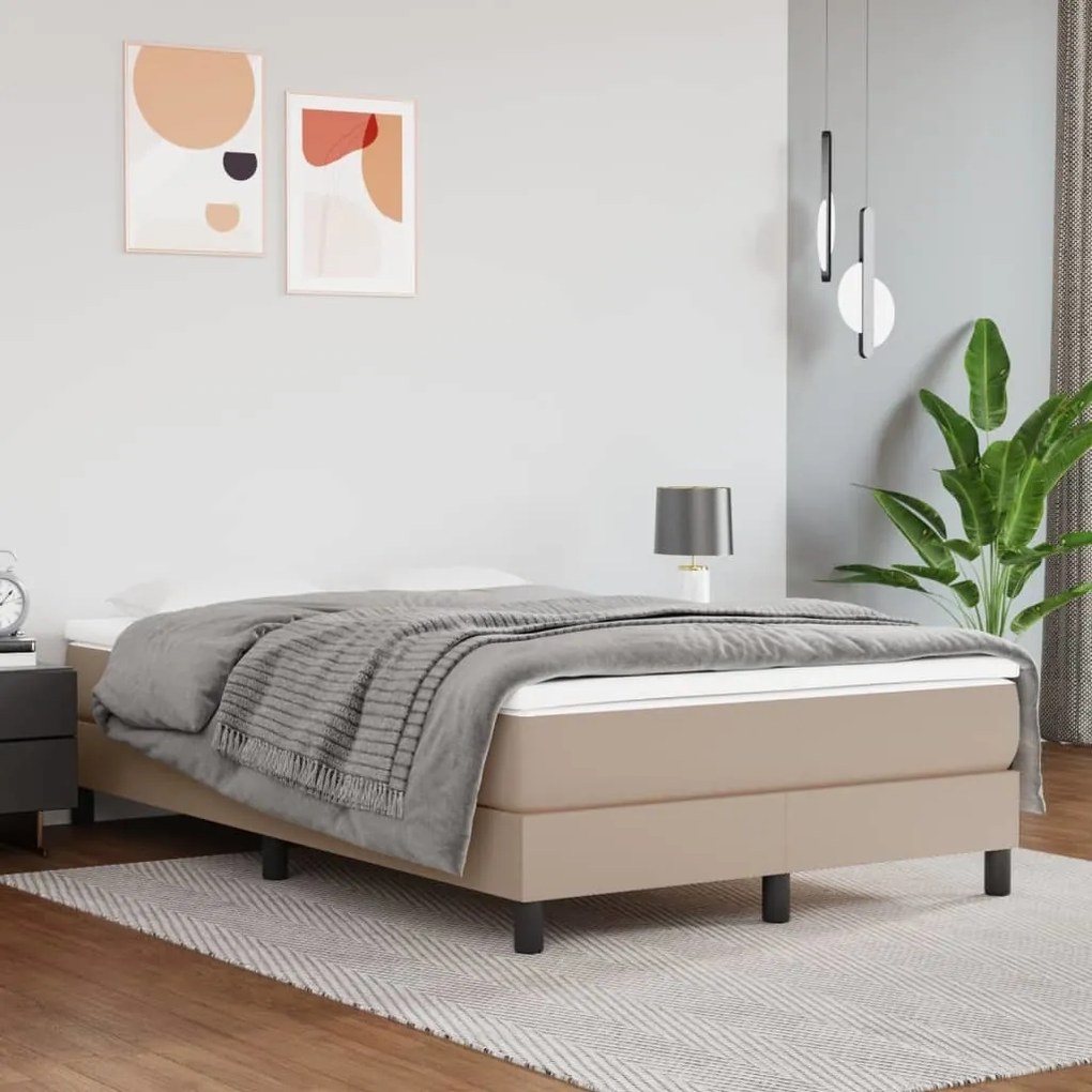 vidaXL Box spring postel 120 x 200 cm umělá kůže [3120689] Barva: Šedá