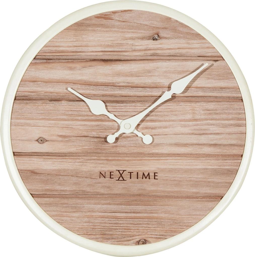 Nástěnné hodiny Plank 50 cm bílé