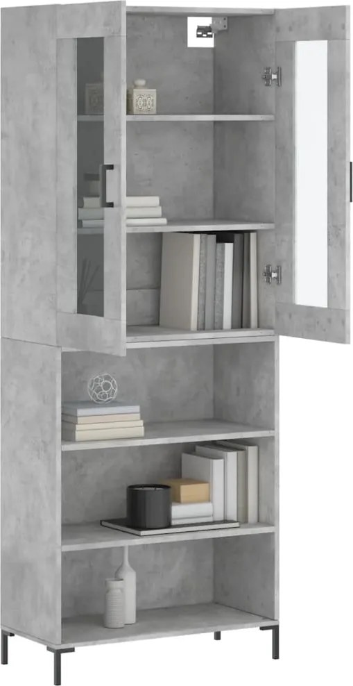 Skříň highboard betonově šedá 69,5x34x180 cm kompozitní dřevo 3198725