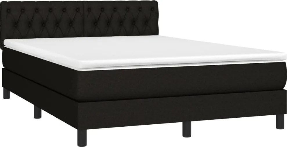Box spring postel s matrací černá 140 x 190 cm textil 3140291