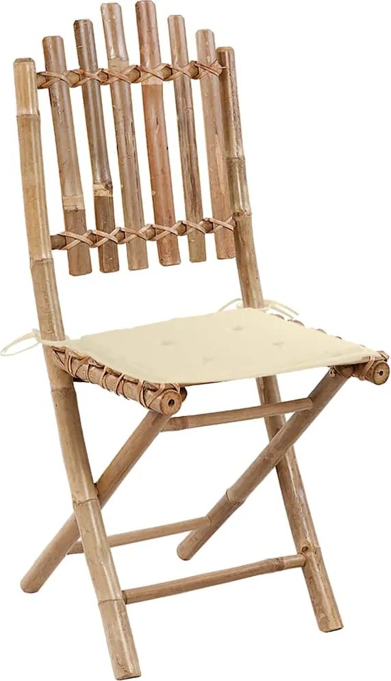Skládací židle 2 ks s bambusovými polštáři 3063989